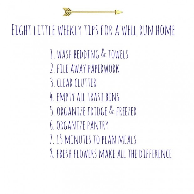 A well run home: eight weekly tips. - A Life From Scratch.